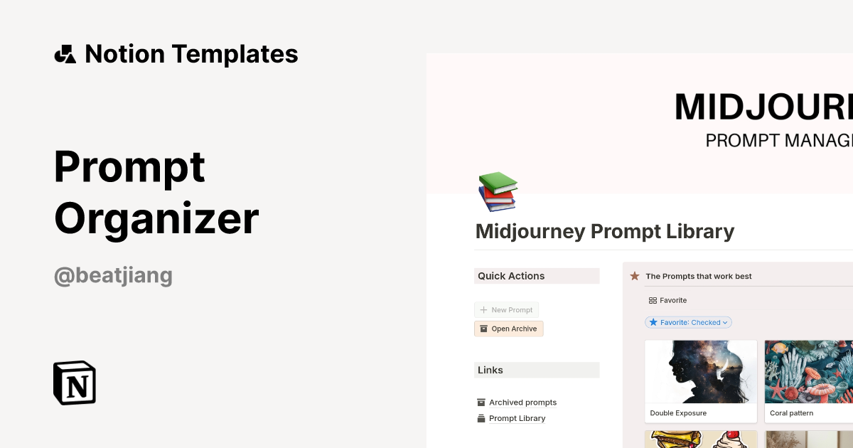 Prompt Organizer Template | Notion Marketplace