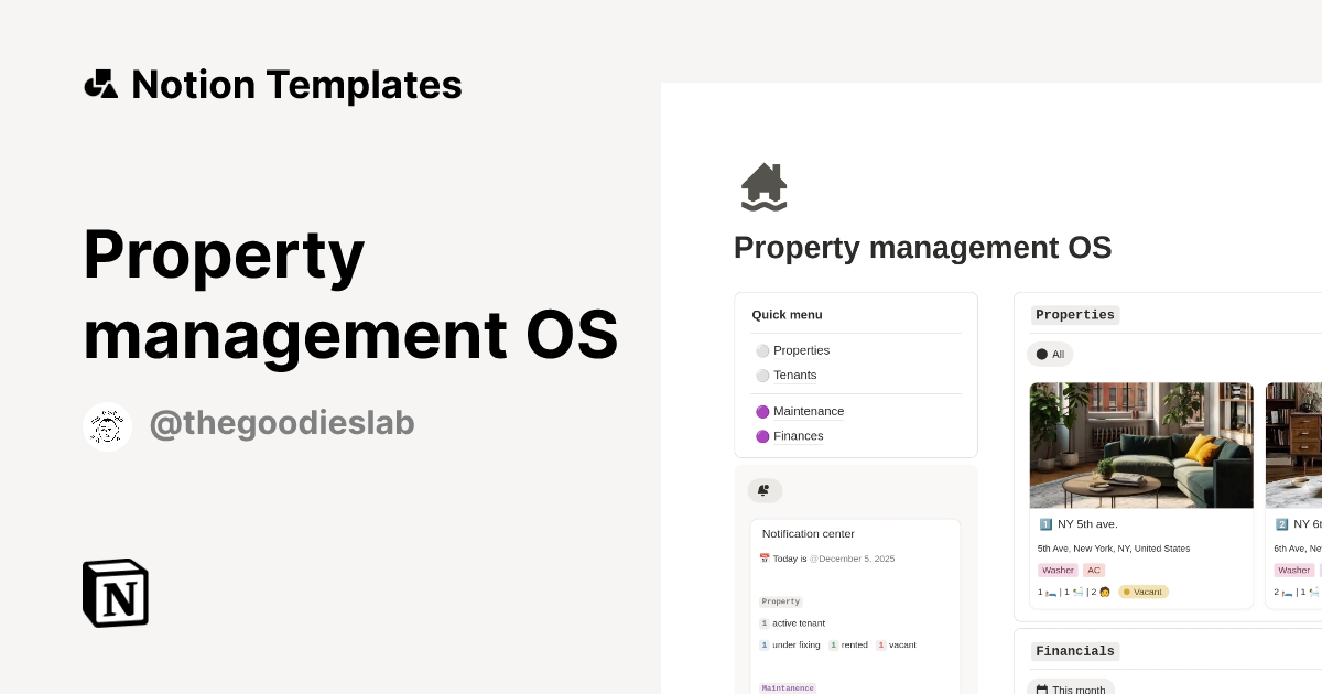 Property management OS Template | Notion Marketplace