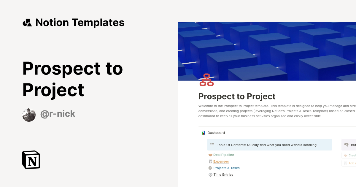 Prospect to Project Template by Jet Black Solutions | Notion Marketplace