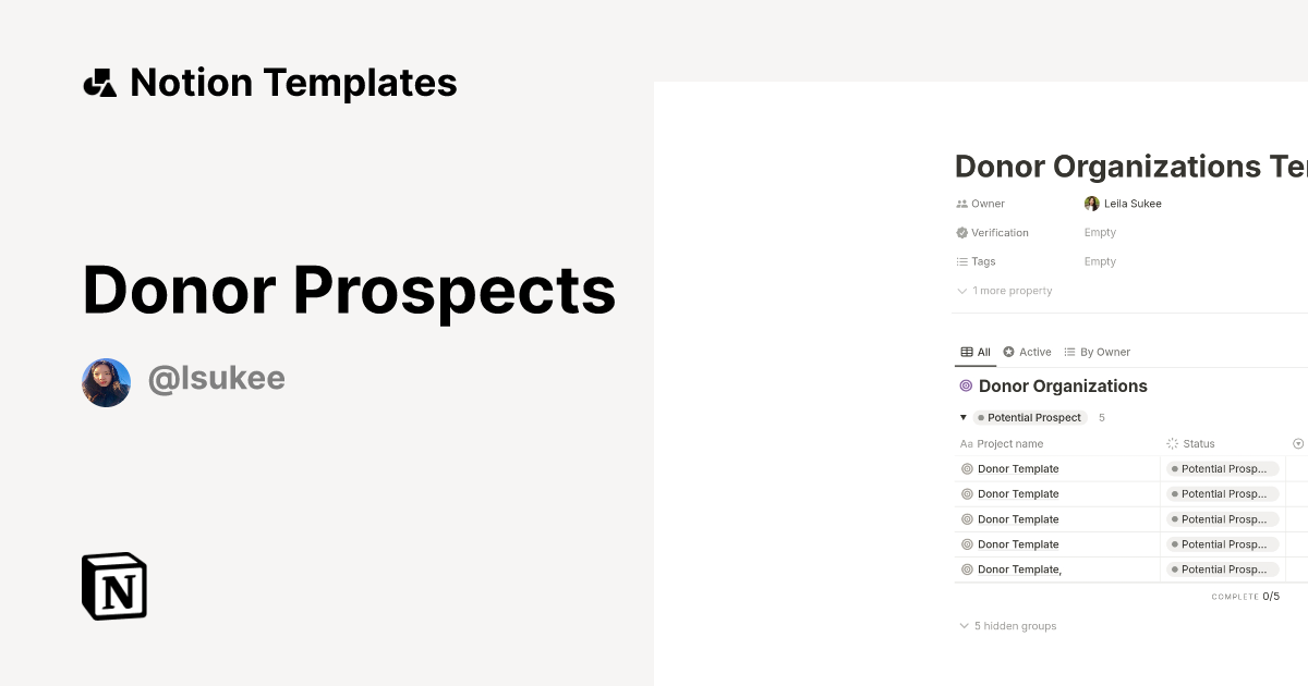 Donor Prospects Template by Leila | Notion Marketplace