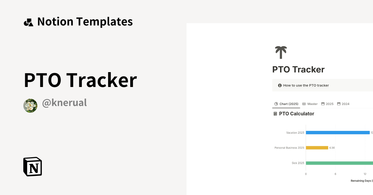 PTO Tracker Template | Notion Marketplace