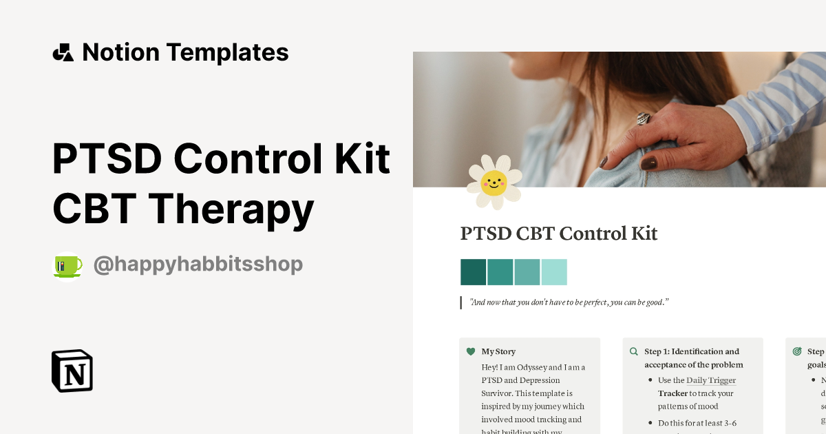 PTSD Control Kit CBT Therapy Template by Happy Habbits | Notion Marketplace