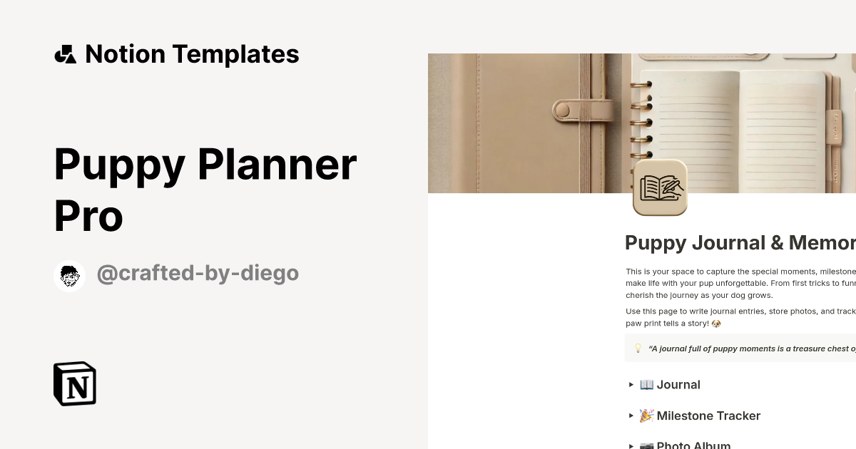 Puppy Planner Pro Template | Notion Marketplace
