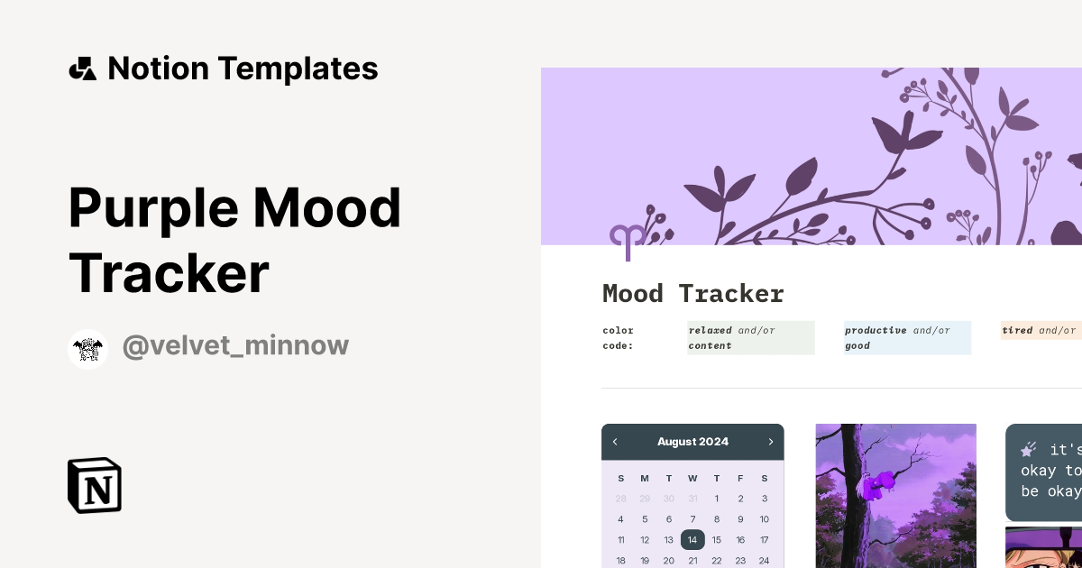 Purple Mood Tracker Template | Notion Marketplace
