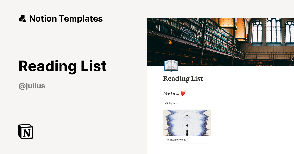 Reading List Template by julius | Notion Marketplace