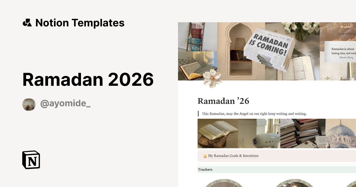 Ramadan 2026 Template | Notion Marketplace