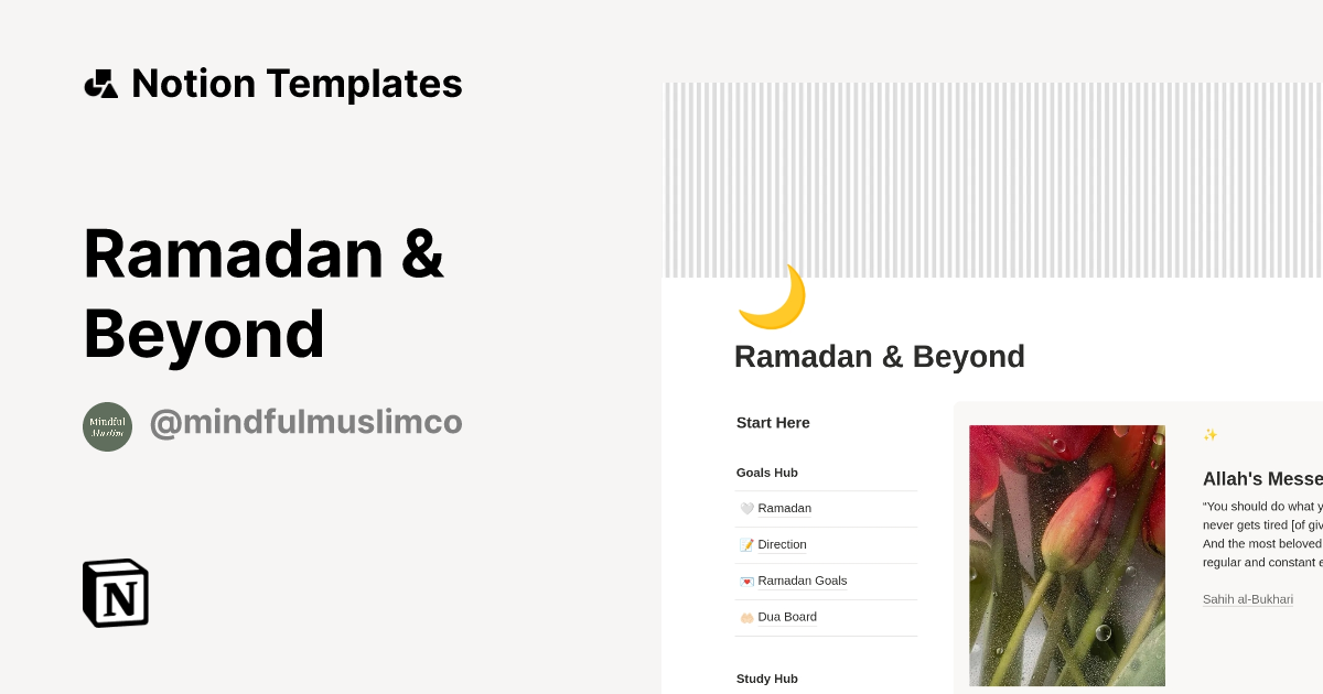 Ramadan Planner 2025 Template by Mindful Muslim Co. | Notion Marketplace