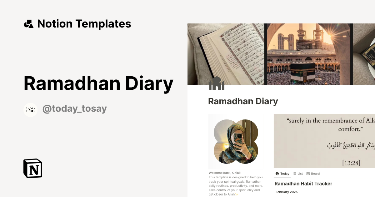 Ramadhan Diary Template | Notion Marketplace