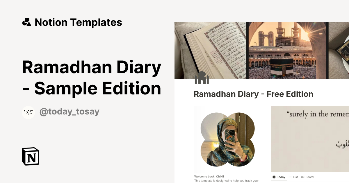 Ramadhan Diary - Sample Edition Template | Notion Marketplace