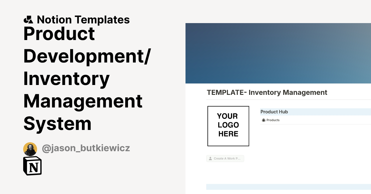 Product Development/ Inventory Management System Template | Notion ...