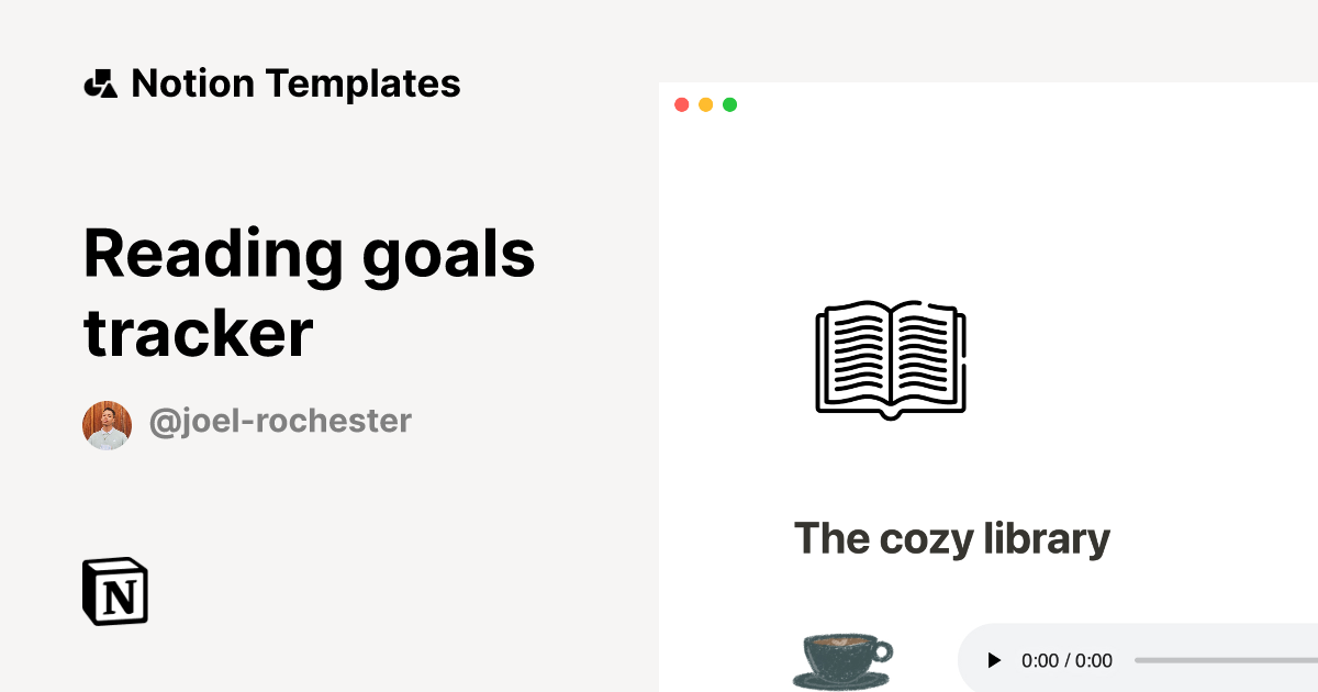 Reading goals tracker Template by Joel Rochester | Notion Marketplace