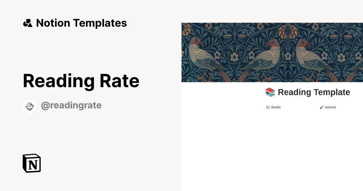 Reading Rate Template | Notion Marketplace