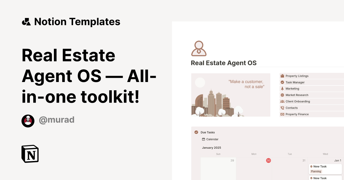 Real Estate Agent OS — All-in-one toolkit! Template | Notion Marketplace
