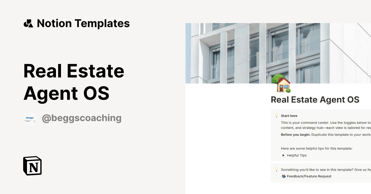 Real Estate Agent OS Template | Notion Marketplace