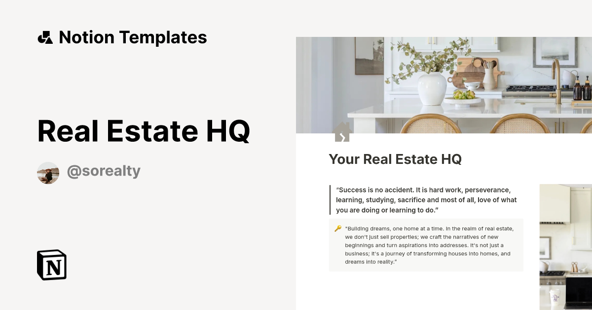 Real Estate HQ Template | Notion Marketplace