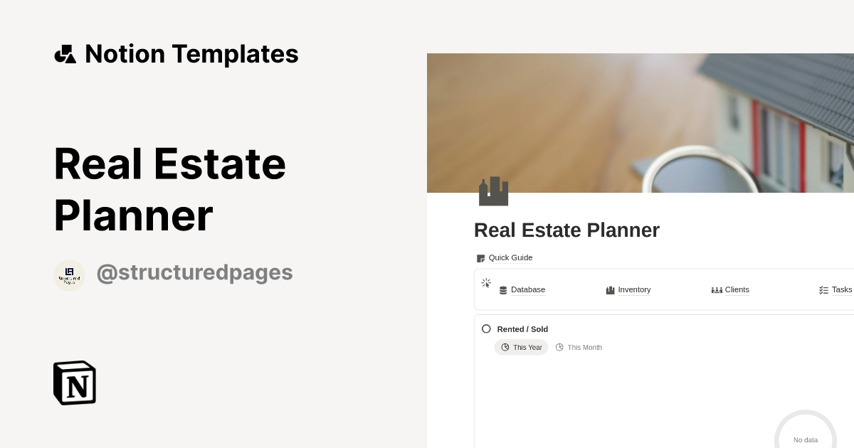 Real Estate Planner Template by Structured Pages | Notion Marketplace