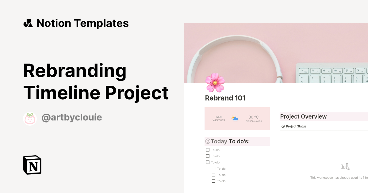 Rebranding Timeline Project Template | Notion Marketplace