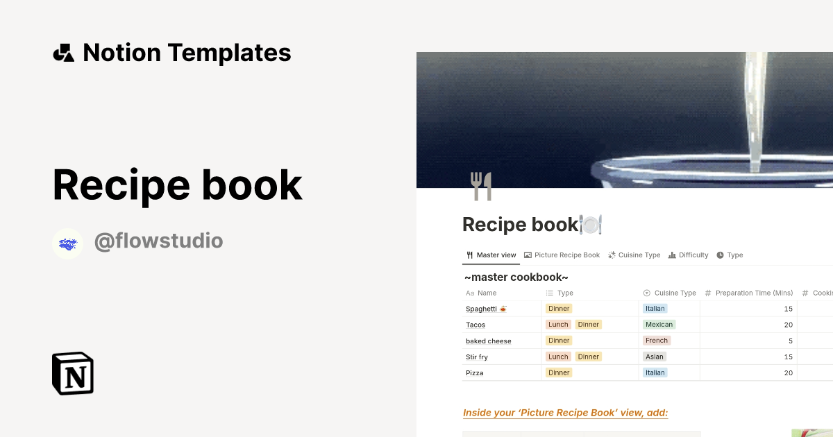 Recipe book Template | Notion Marketplace
