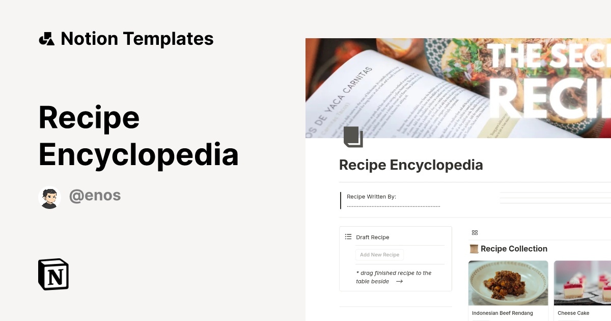 Recipe Encyclopedia Template | Notion Marketplace