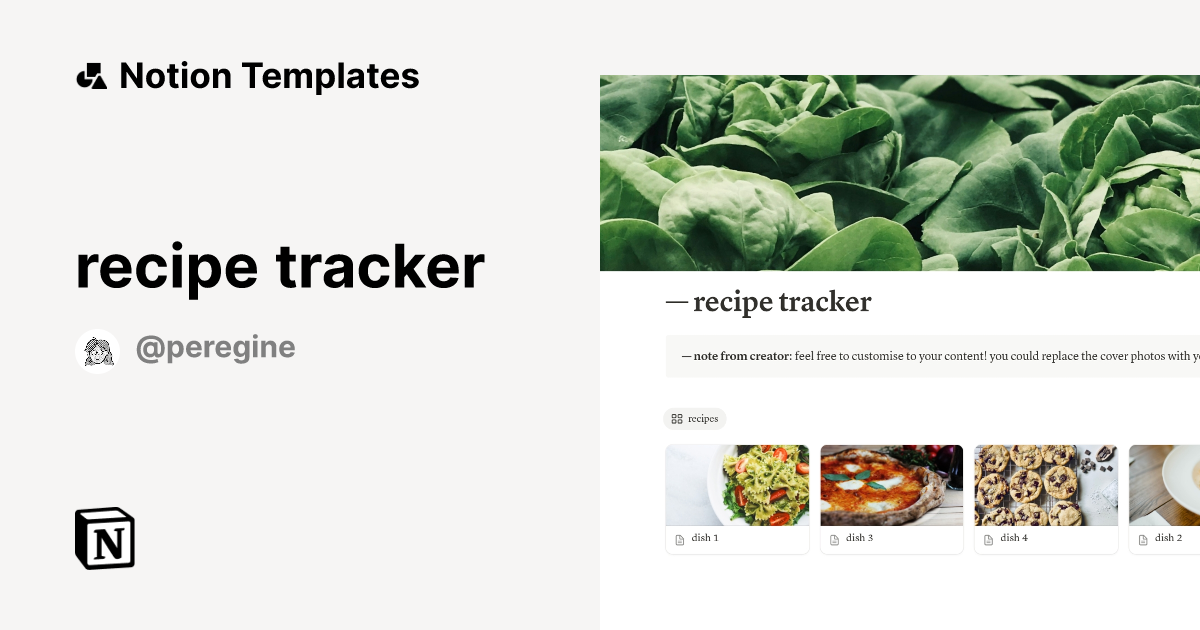 recipe tracker Template by peregrine | Notion Marketplace