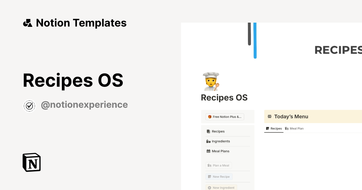 Recipes OS Template by The Notion Experience | Notion Marketplace