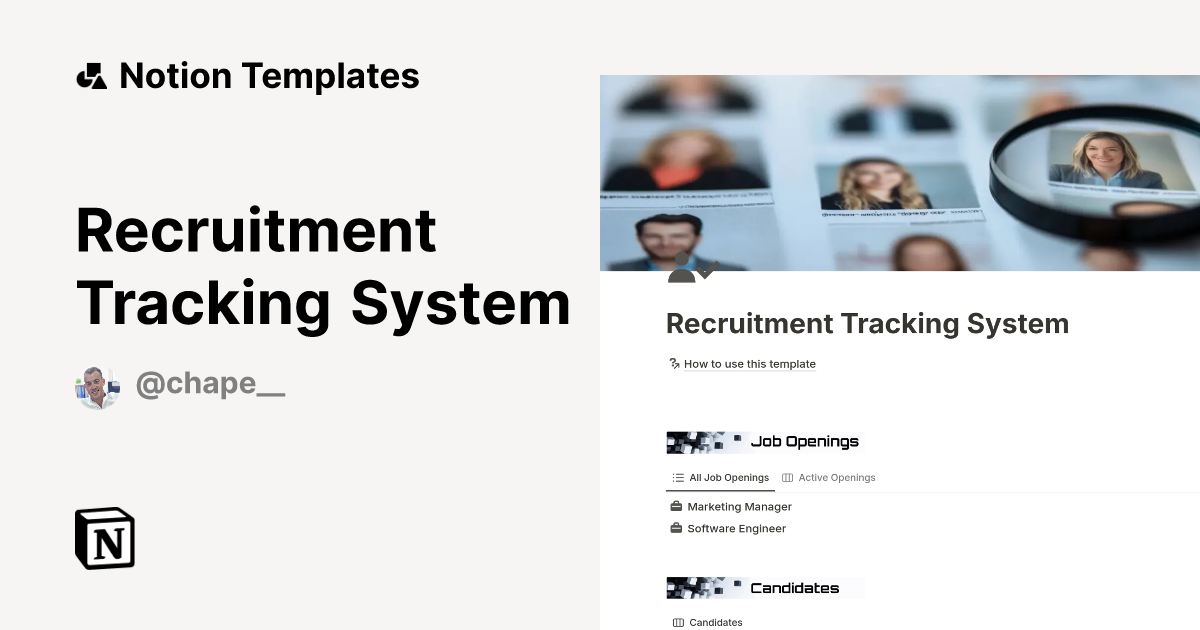 Recruitment Tracking System Template | Notion Marketplace Recruitment Tracking System Template | Notion Marketplace