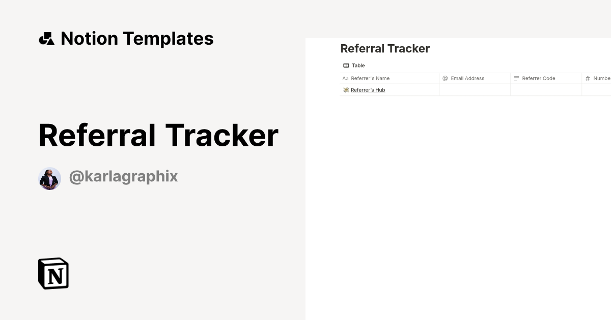 Referral Tracker Template | Notion Marketplace