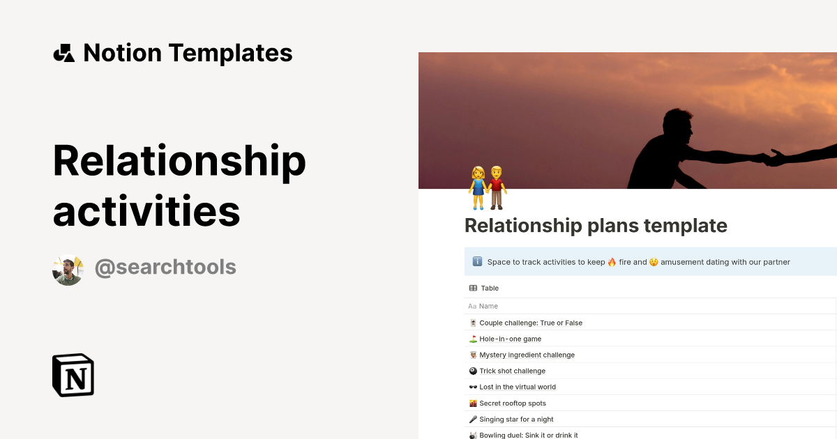 Relationship activities Template | Notion Marketplace