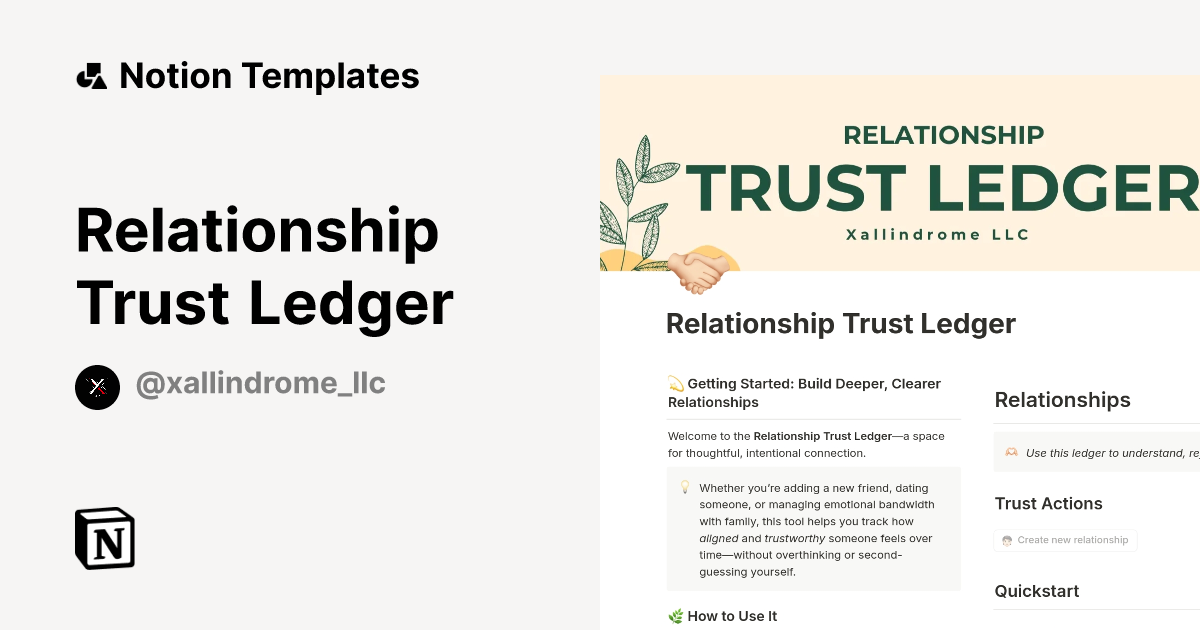 Relationship Trust Ledger Template | Notion Marketplace