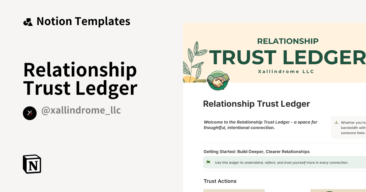 Relationship Trust Ledger Template | Notion Marketplace