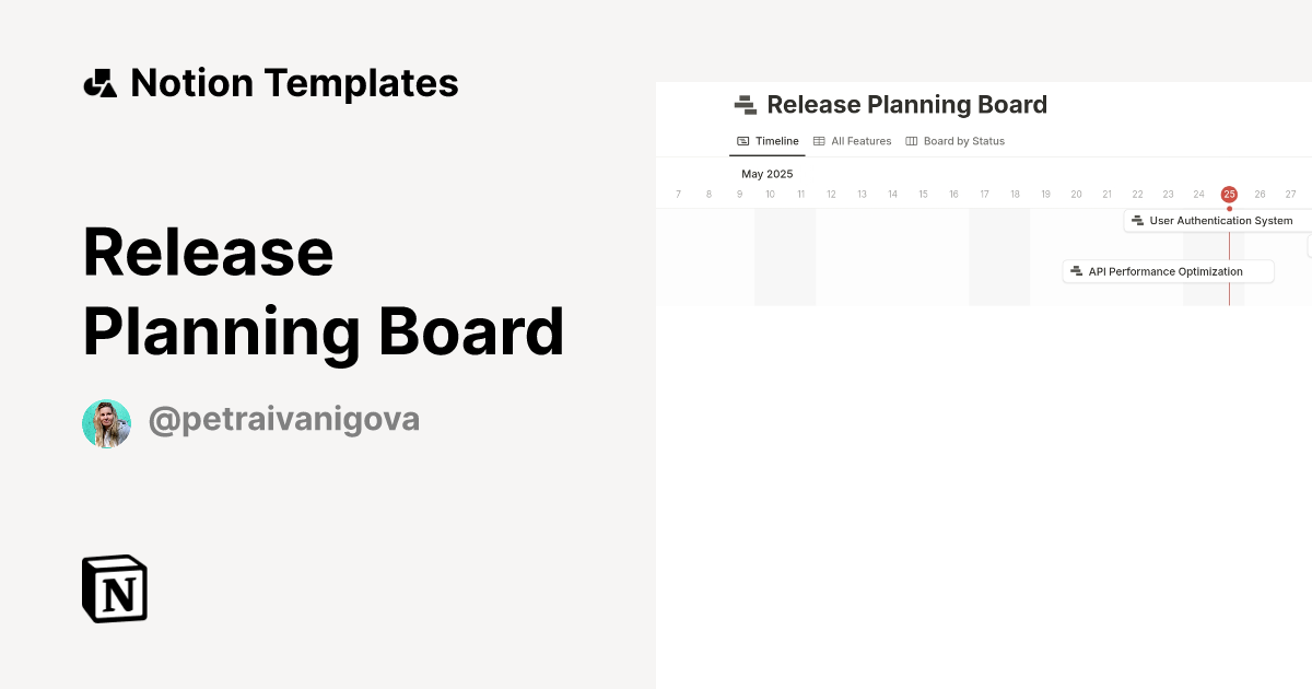Release Planning Board Template | Notion Marketplace