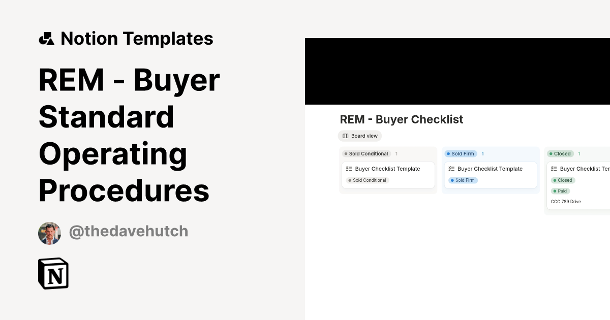 REM - Buyer Standard Operating Procedures Template | Notion Marketplace