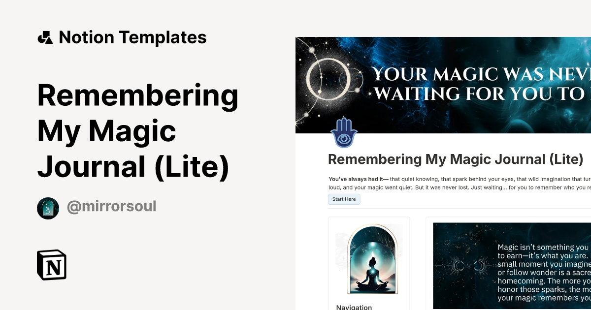 Remembering My Magic Journal (Lite) Template by MirrorSoul | Notion ...