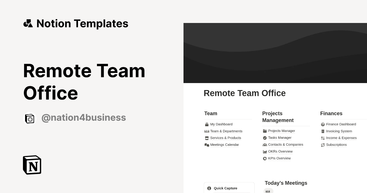 Remote Team Office Template | Notion Marketplace