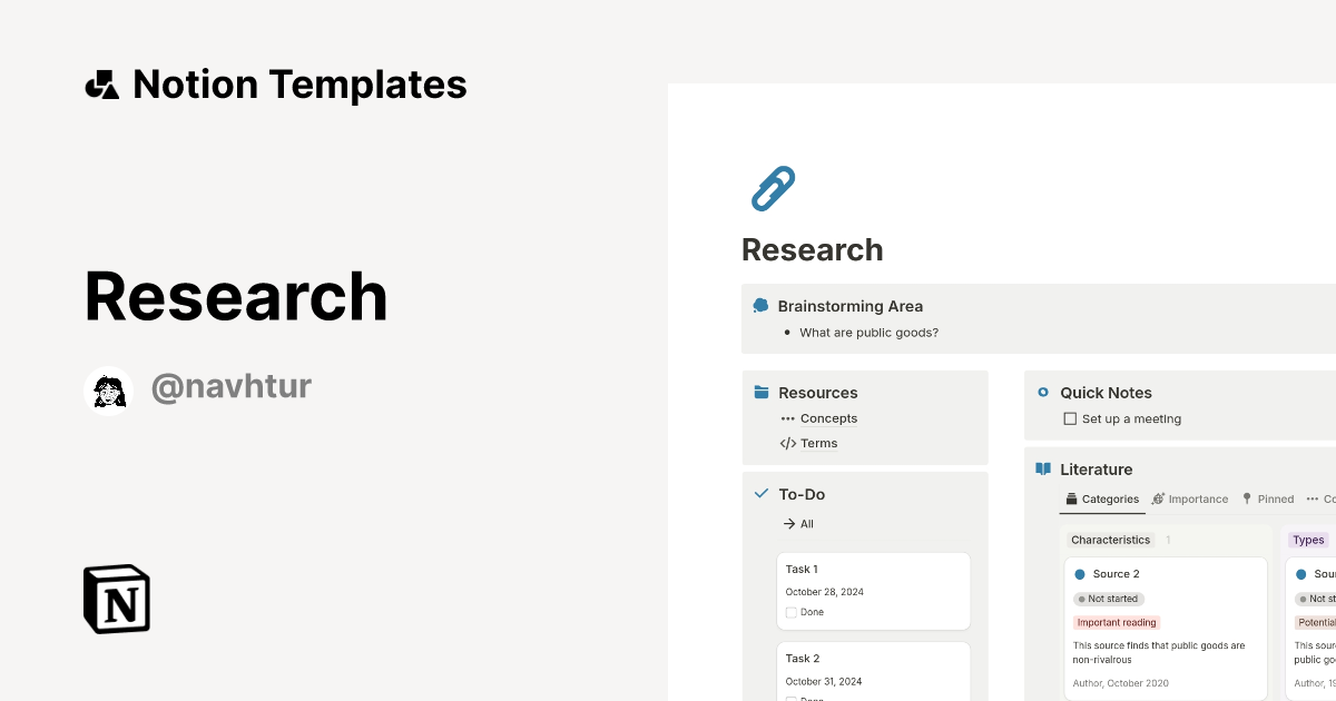 Research Template by Ruth | Notion Marketplace