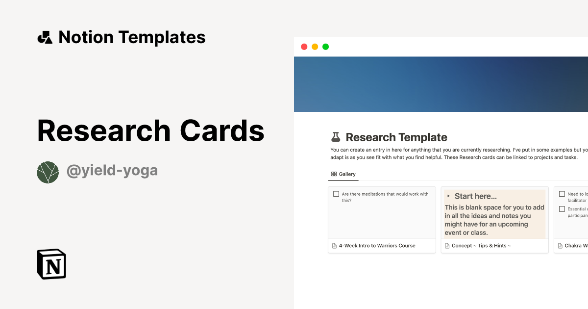 Research Cards Template | Notion Marketplace