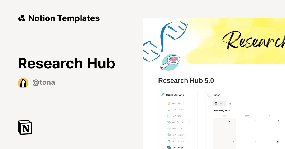 Research Hub Template by Tona | Notion Marketplace