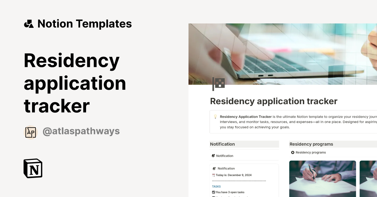 Residency application tracker Template by Atlas pathways | Notion ...