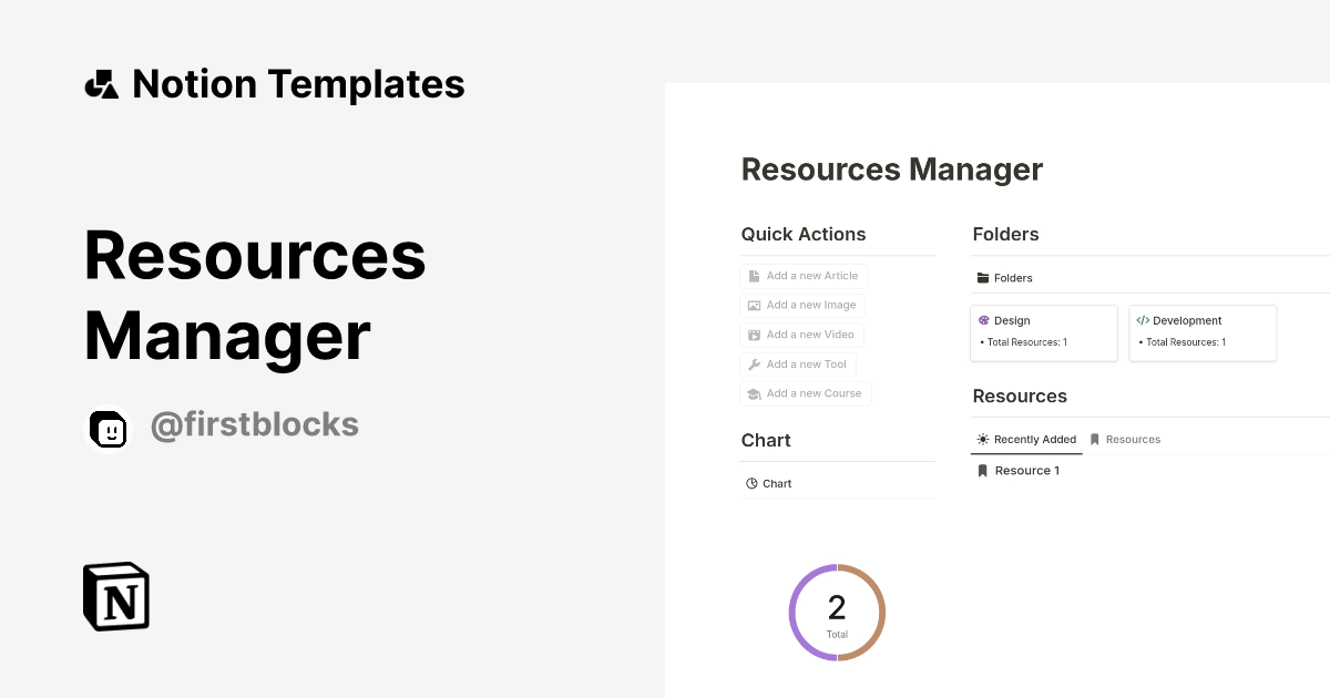 Resources Manager Template by First Blocks | Notion Marketplace