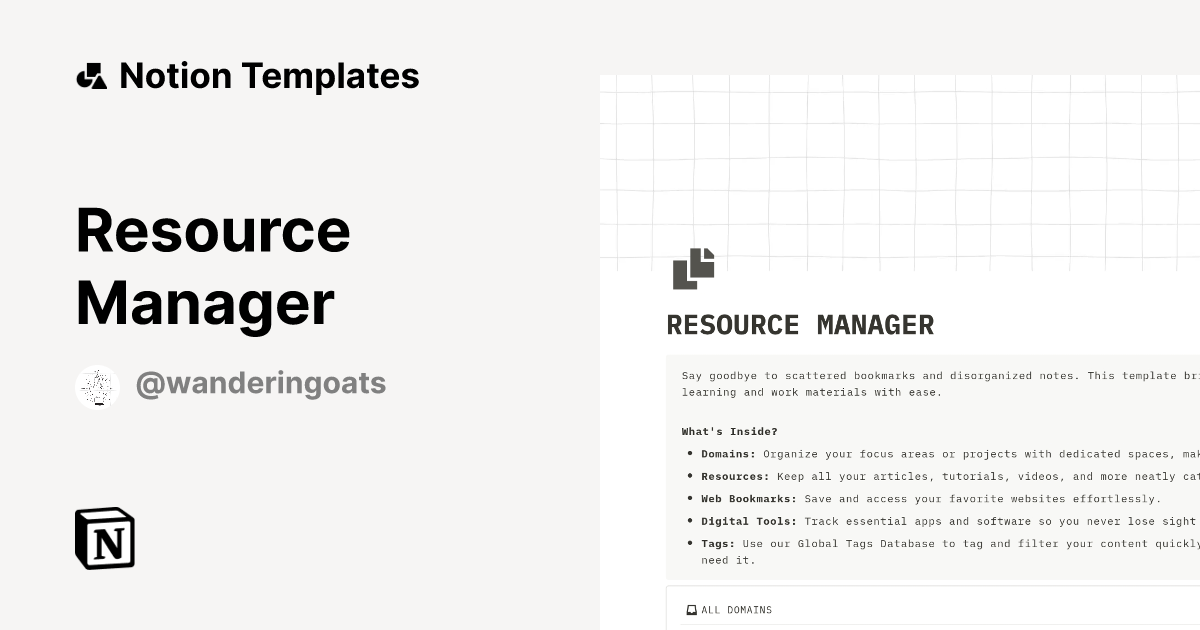 Resource Manager Template | Notion Marketplace