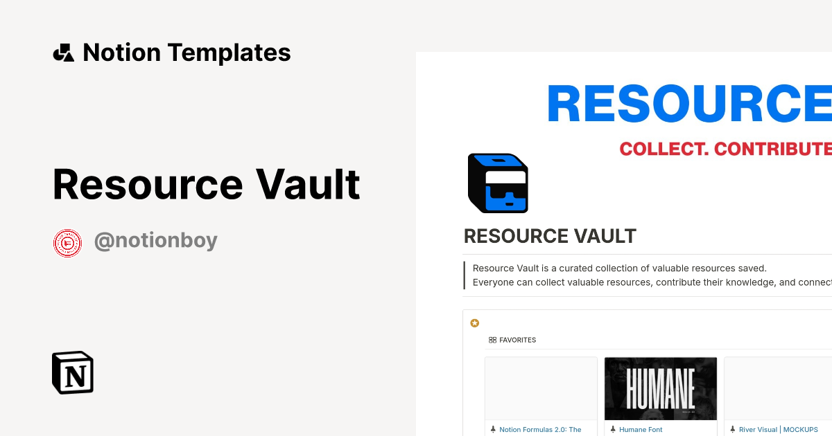 Resource Vault Template | Notion Marketplace
