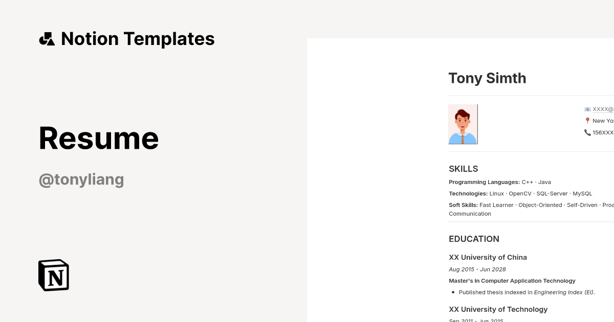 Resume Template | Notion Marketplace