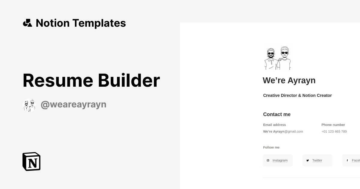 Resume Builder Template | Notion Marketplace