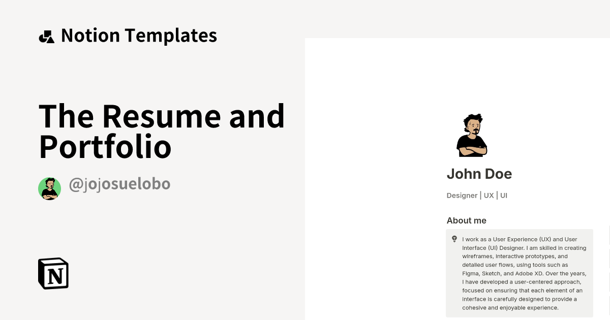 The Resume and Portfolio Template | Notion Marketplace