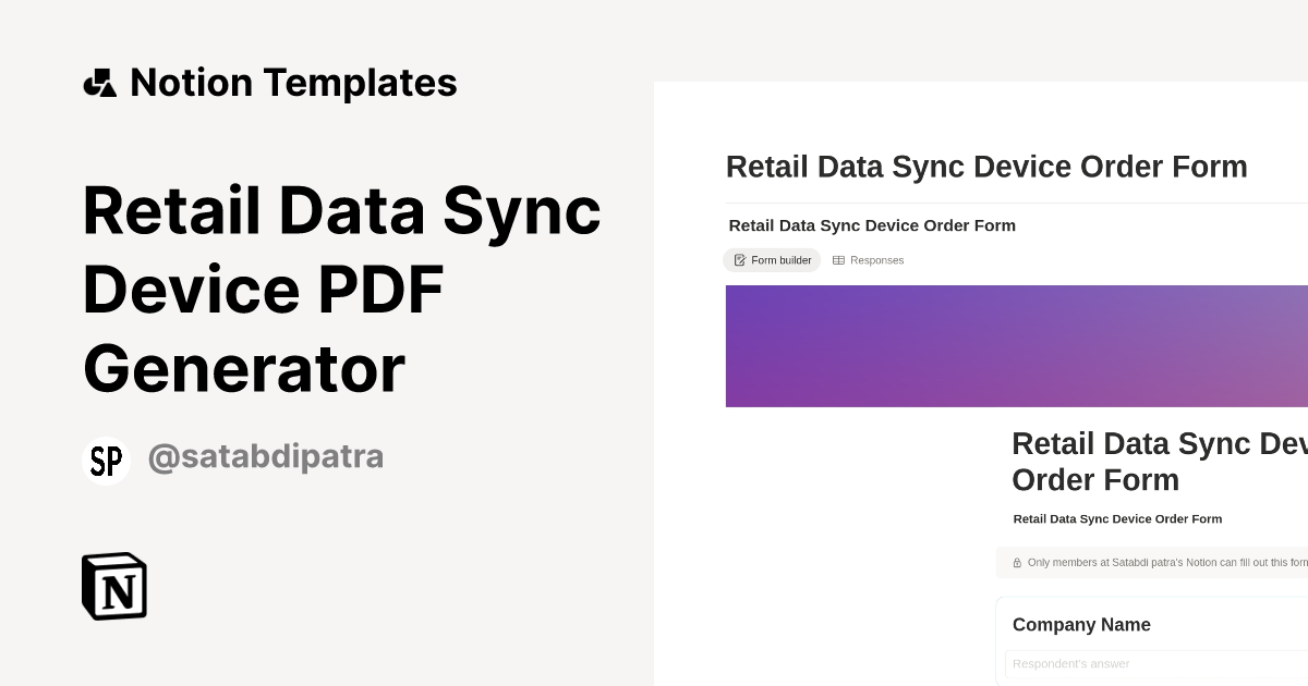 Retail Data Sync Device PDF Generator Template by Satabdi Patra ...