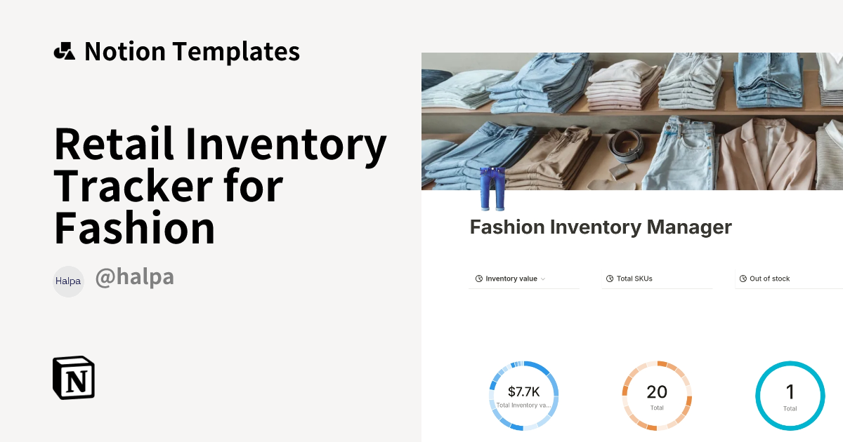 Retail Inventory Tracker for Fashion Template by Halpa | Notion Marketplace