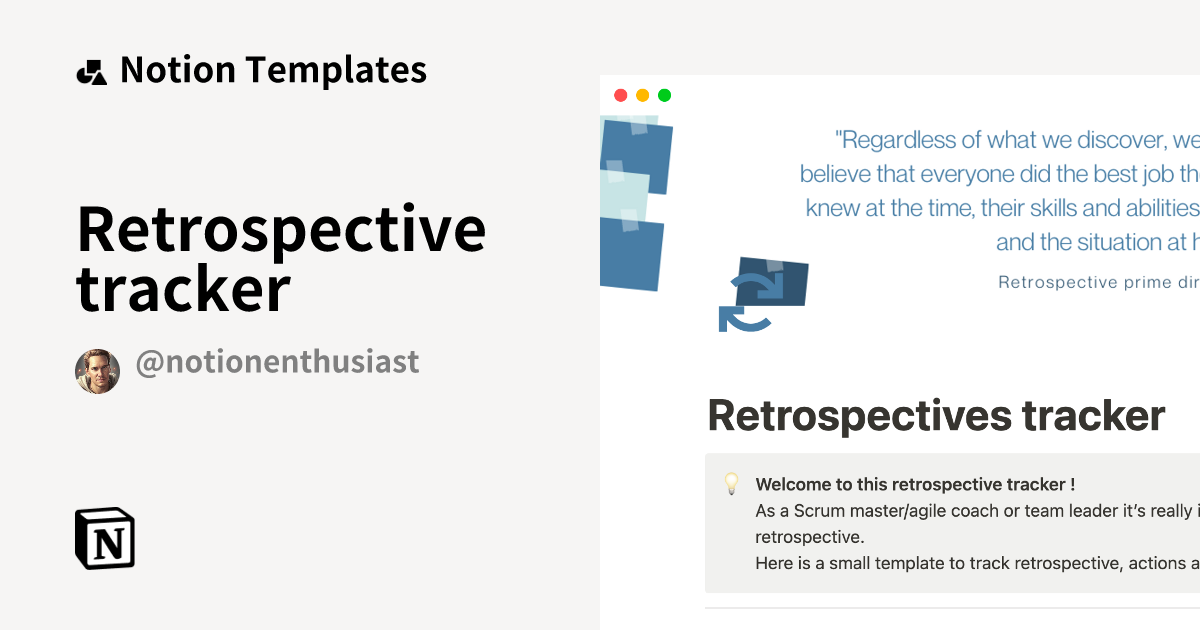 Retrospective tracker Template by David | Notion Marketplace