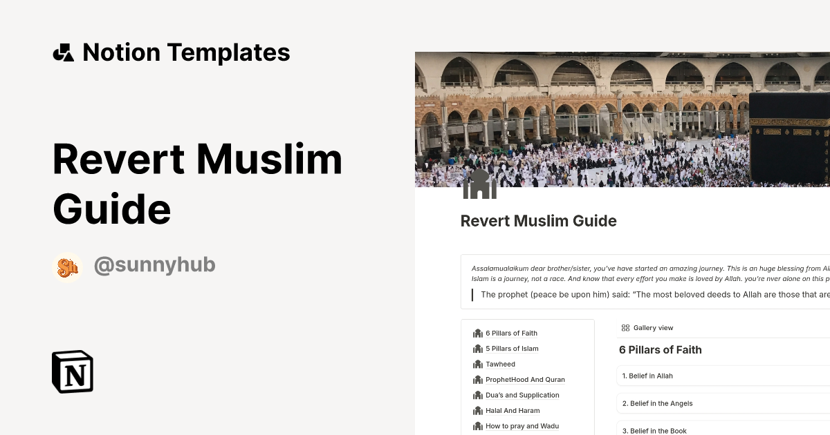 Revert Muslim Guide Template | Notion Marketplace