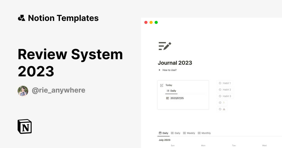 Review System 2023 Template by rie | Notion Marketplace