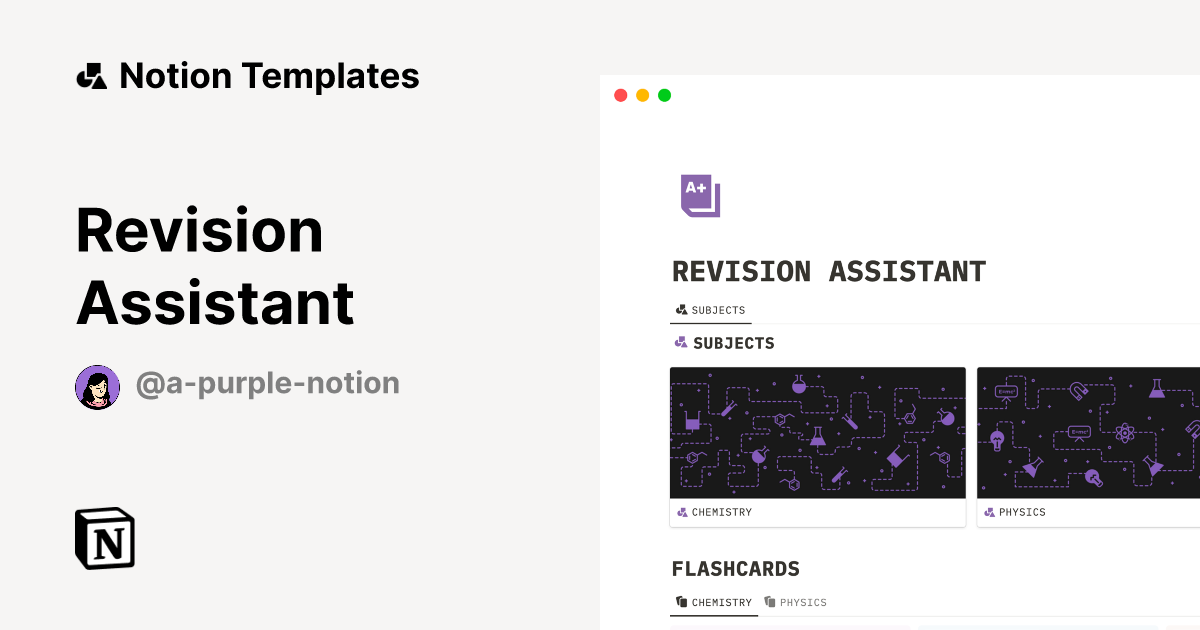 Revision Assistant Template | Notion Marketplace